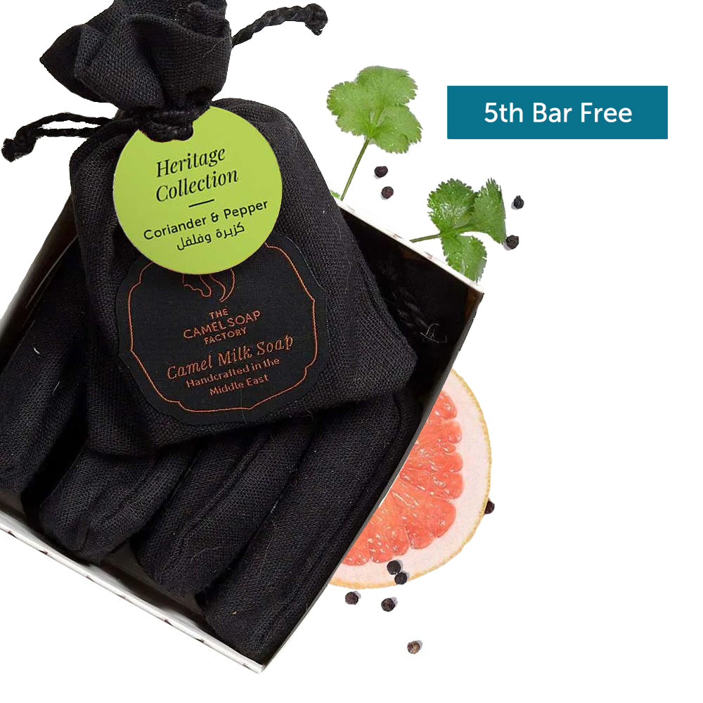Coriander & Pepper Heritage Soap Bar - Pack of 5 – The Camel Soap Factory